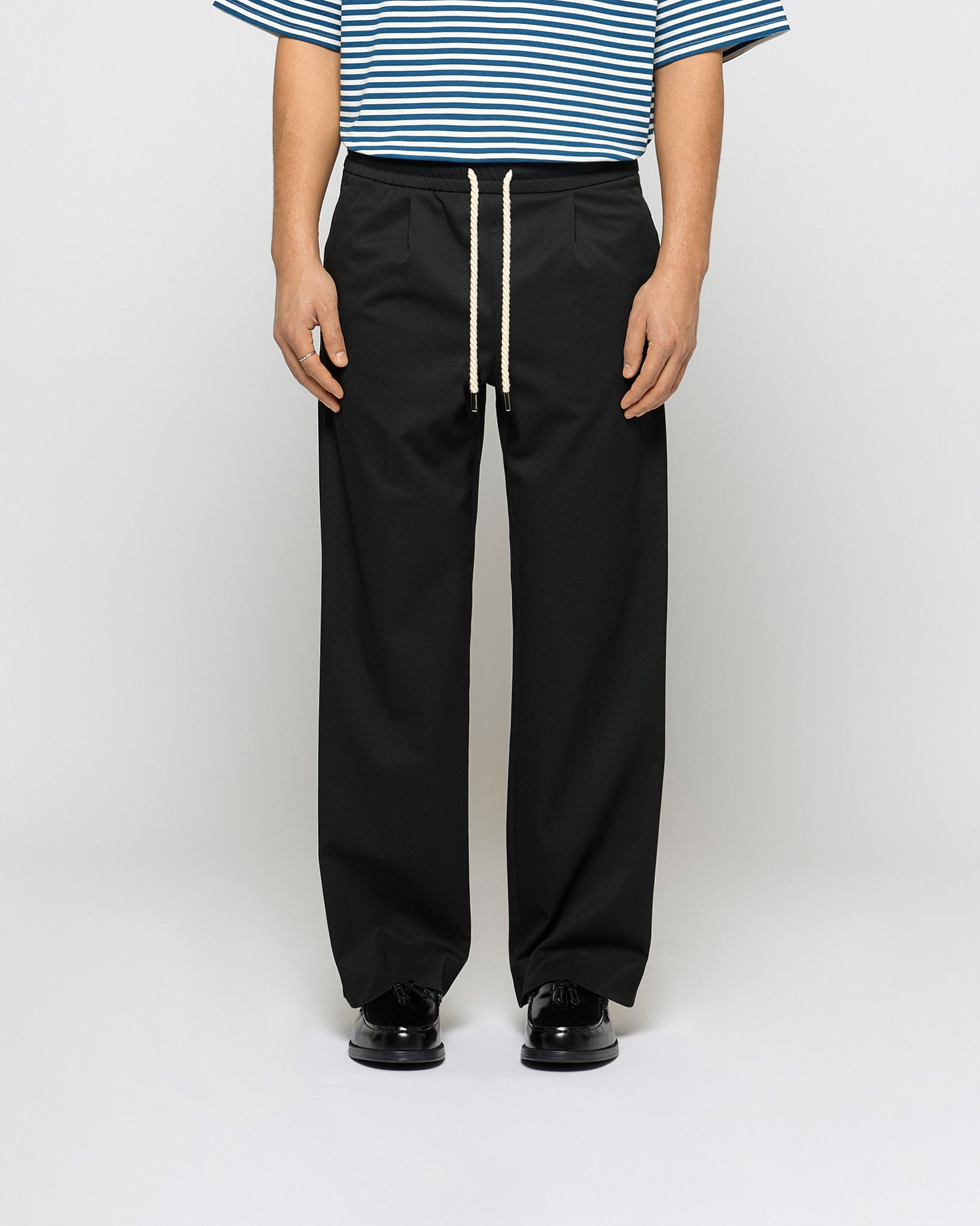 Regular Tailored Pants with Elastic Waistline – eightyfiveclo