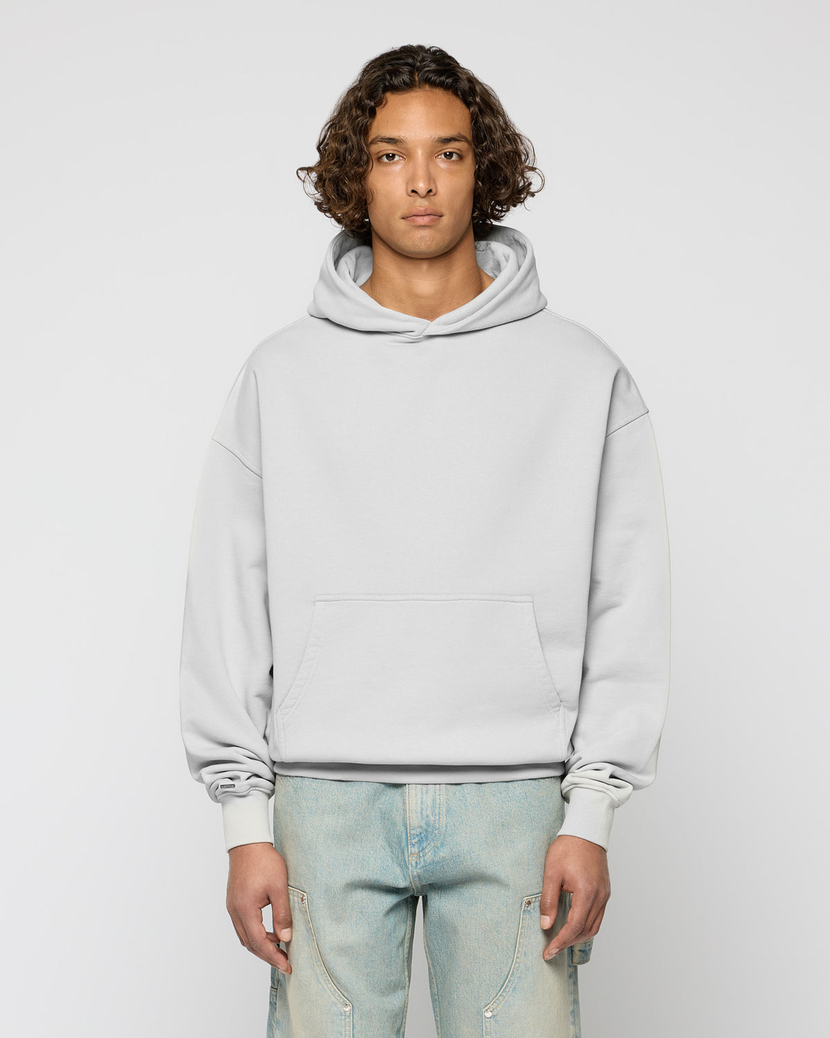 Heavy Light Grey Basic Hoodie – eightyfiveclo